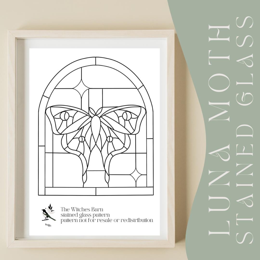 Luna Moth Stained Glass Pattern. Digital Download Stained Glass Pattern ...