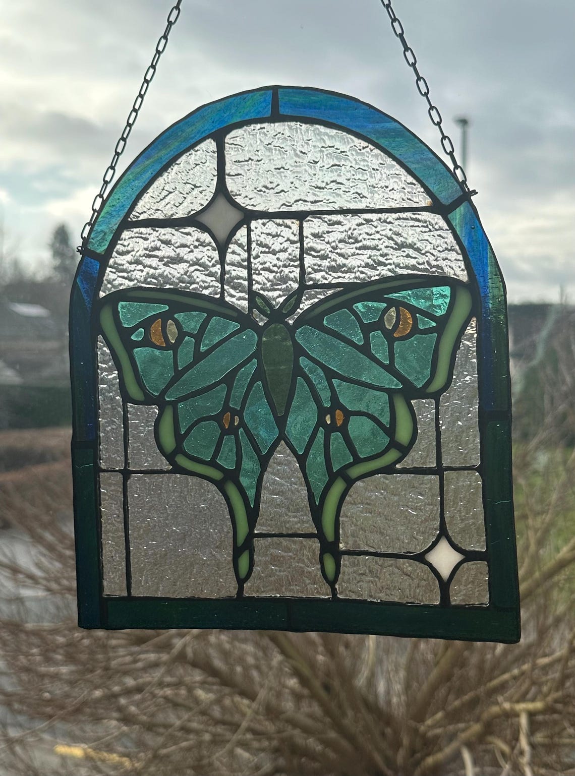 Luna Moth Stained Glass Pattern. Digital Download Stained Glass Pattern ...