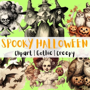 Creepy Halloween Clipart Gothic Art for Commercial Use PNG Files ...