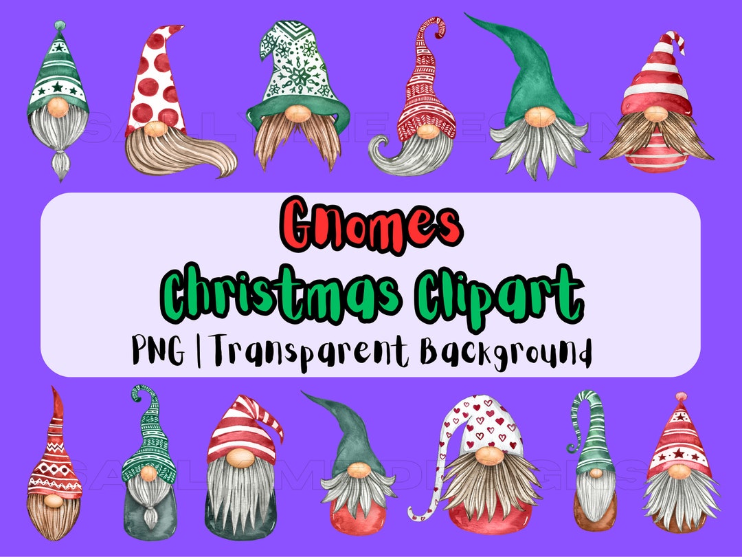 Christmas Gnomes Clipart Bundle Holiday Art for Commercial Use PNG ...