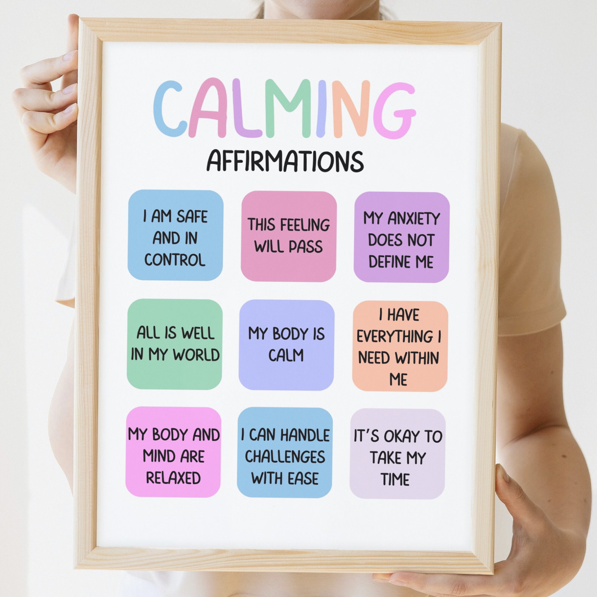 Calming Affirmations Downloadable Digital Poster, Therapy Poster ...