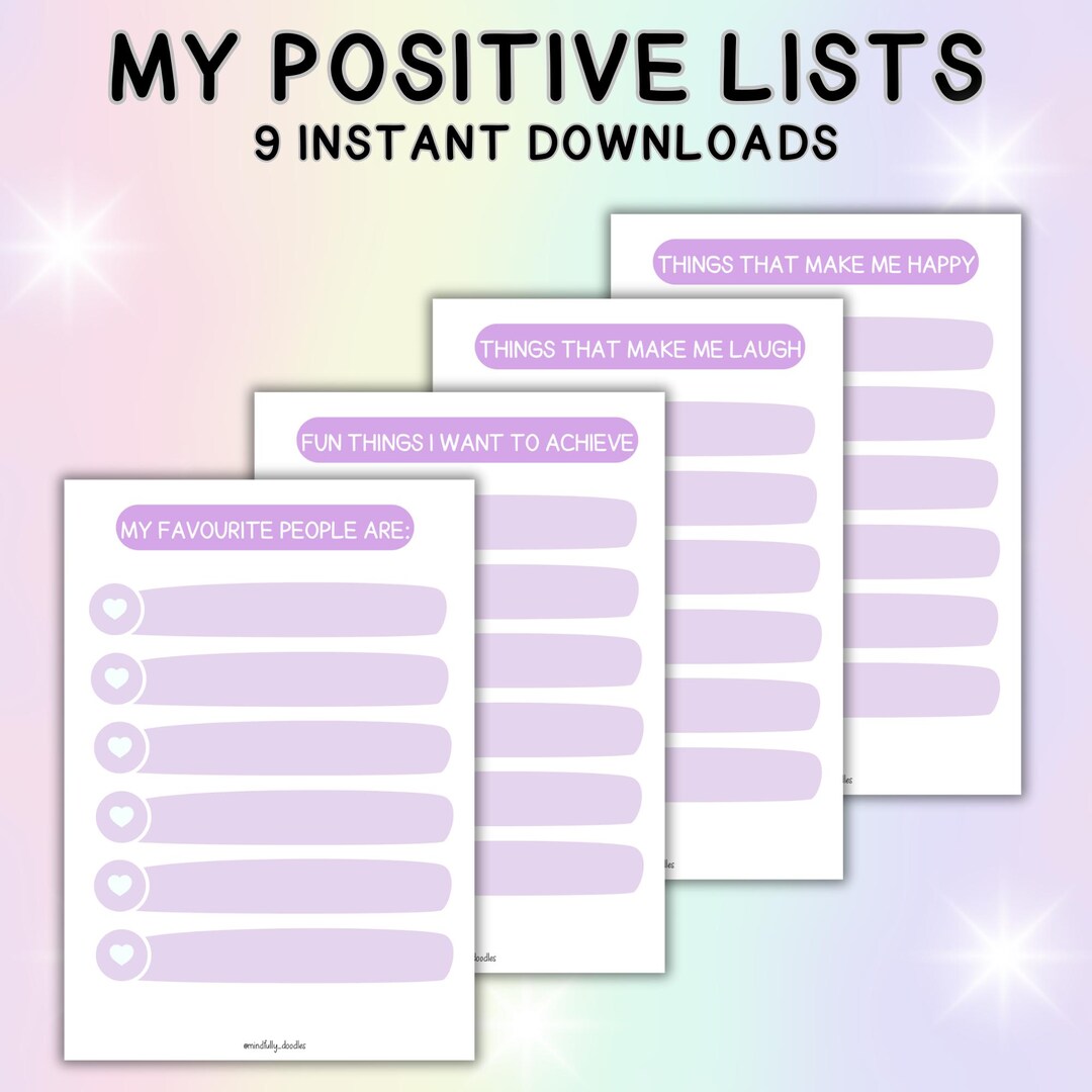The Positivity Pack Worksheets, Mental Health Worksheet, Printable ...