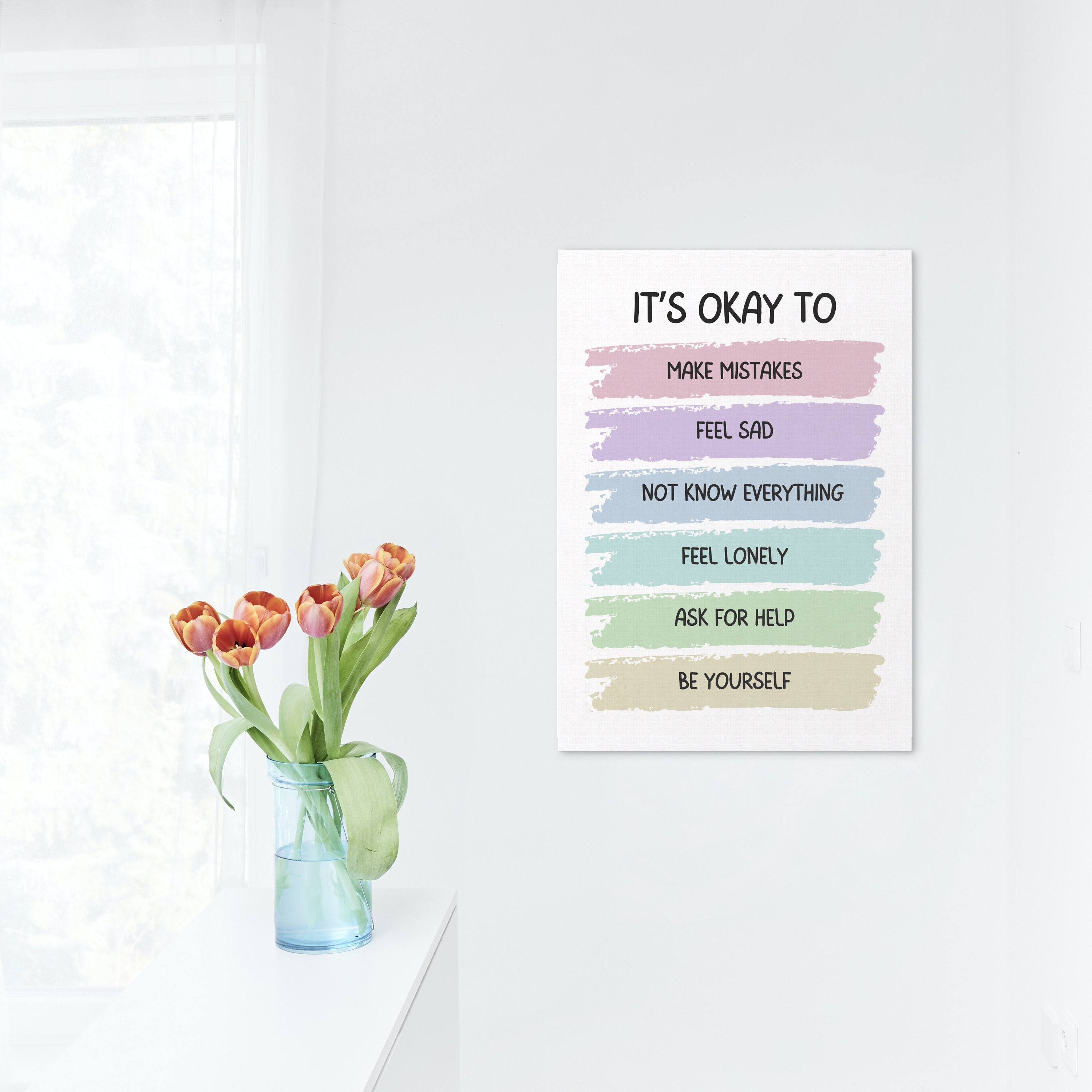 It's Okay to Downloadable Digital Poster, Therapy Poster, Grounding ...