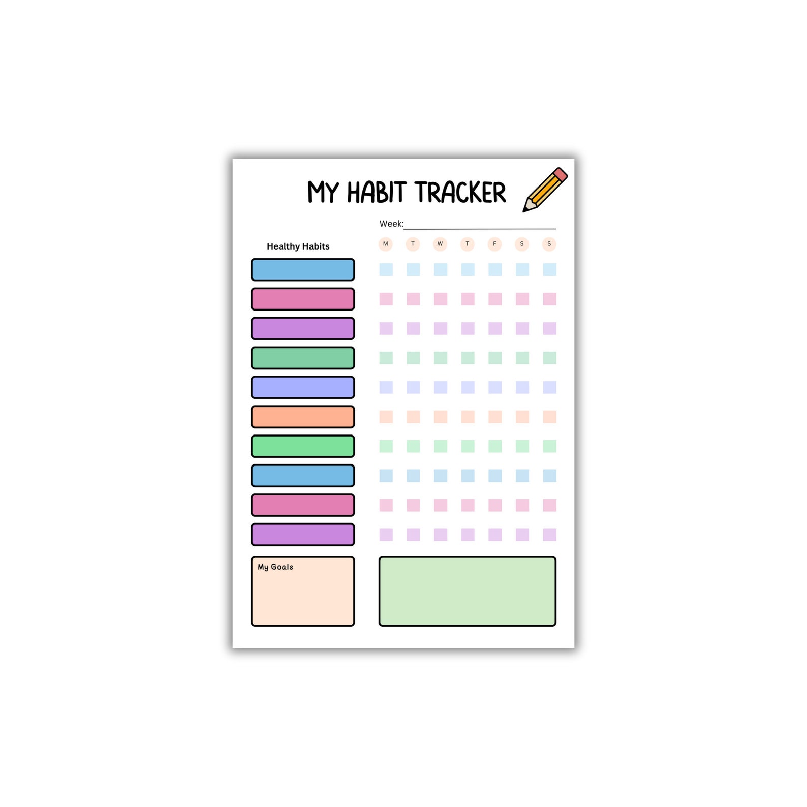 My Habit Tracker Digital Pdf Download, Mental Health Worksheet ...