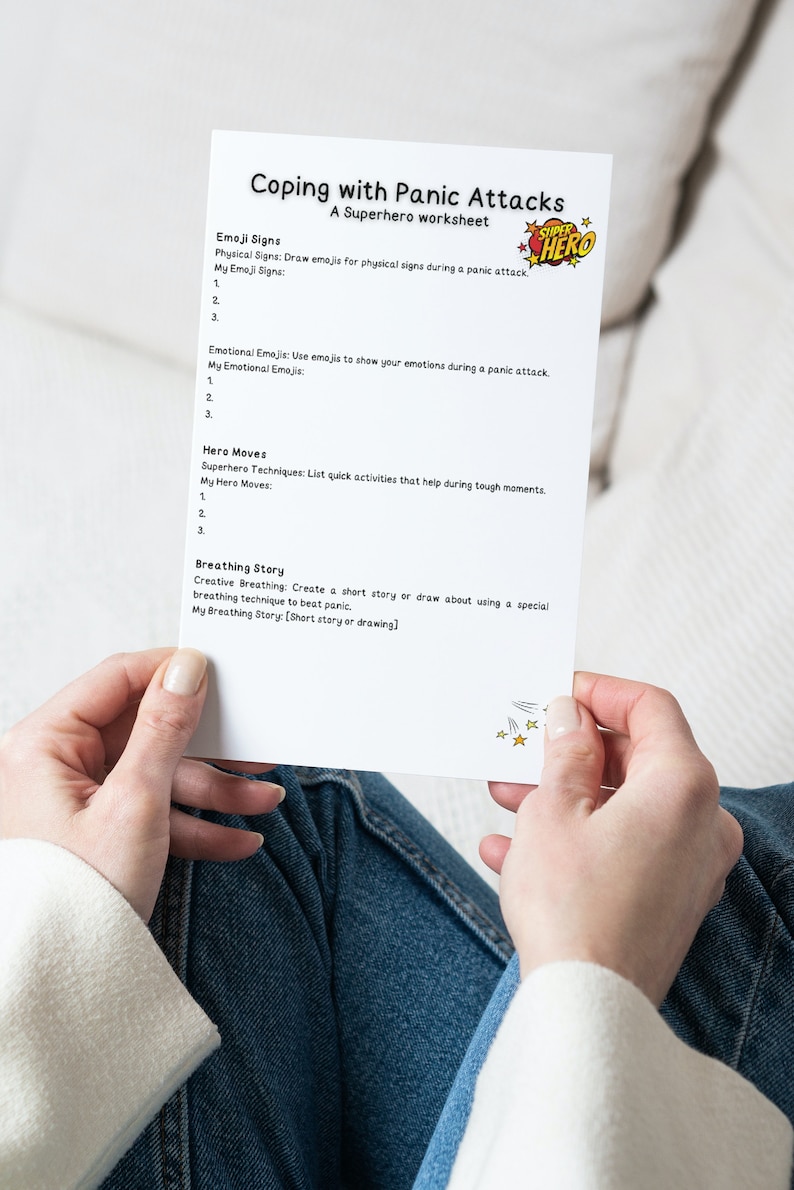 Survival Guide Panic Attacks Digital Download,mental Health Worksheet ...