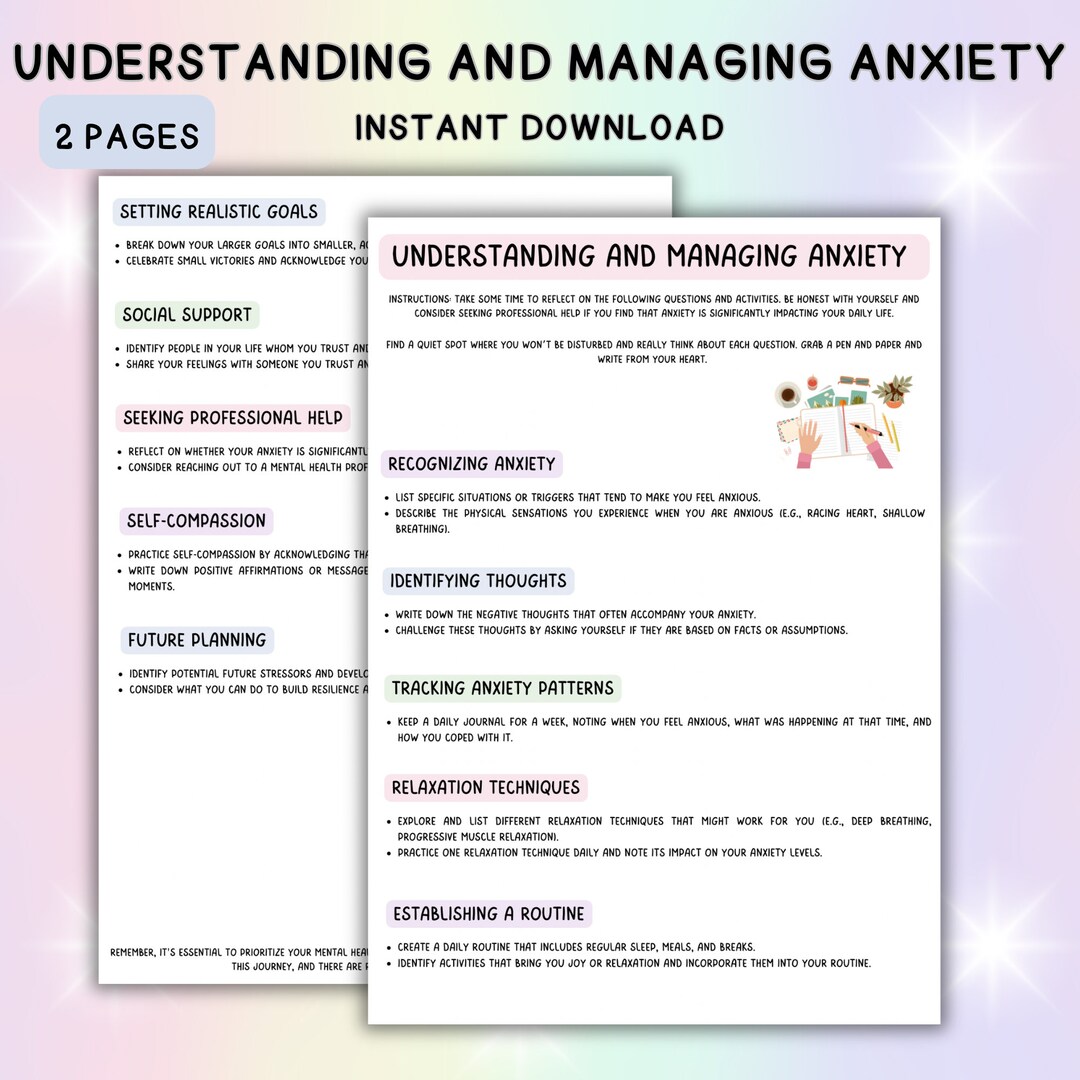 Understanding and Managing Anxiety Therapist Workbook Anxiety Triggers ...