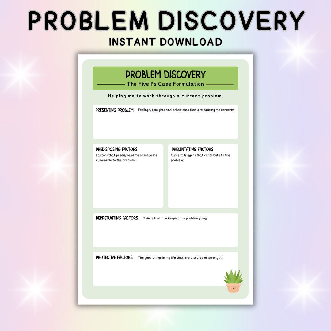 Problem Discovery Digital Pdf Download, Mental Health Worksheet ...