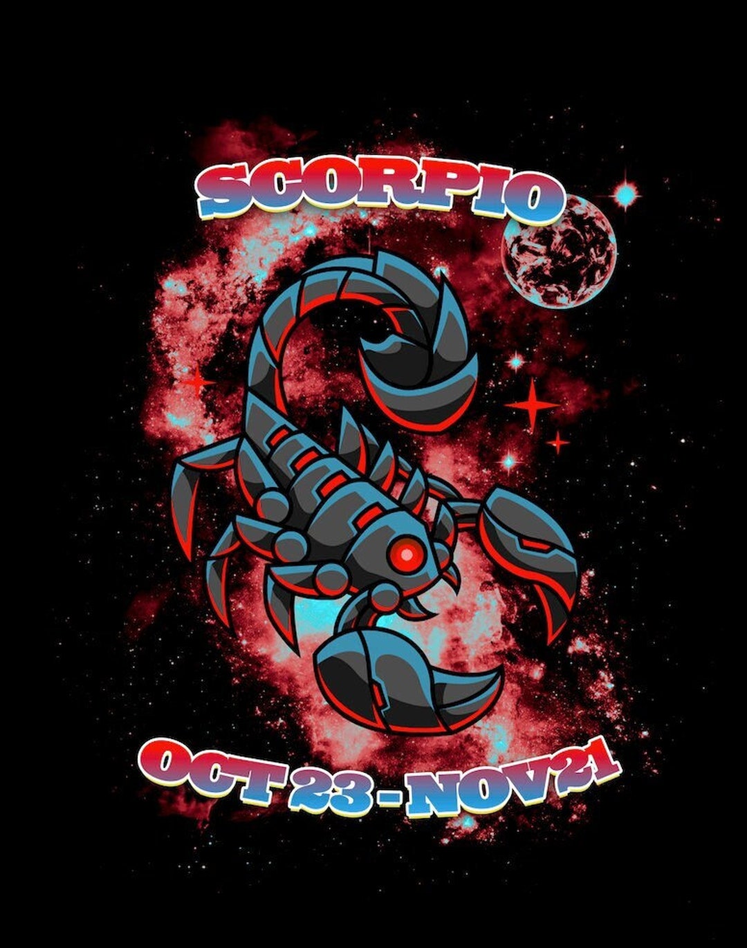 Scorpio Throwback 90's Rap Style Wall Art, T-shirt Design, Background ...
