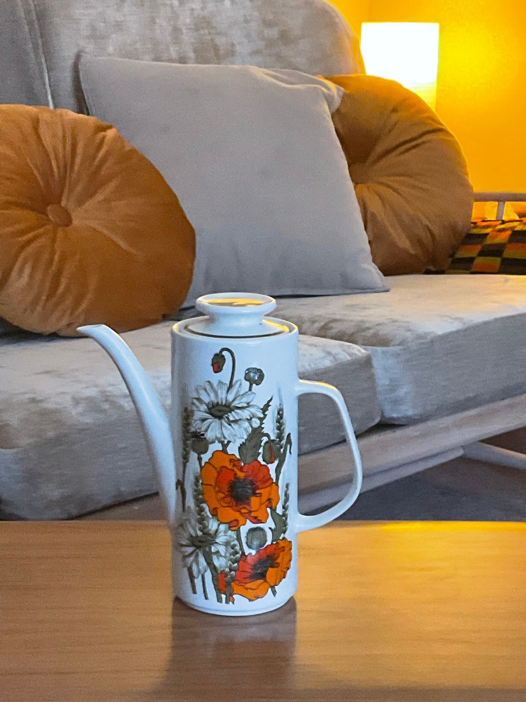 Meakin Coffee Pot. poppy 70s - Etsy