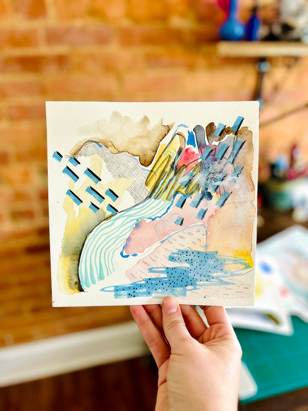 Original Abstract Painting on Paper by Tessa Siewert- for the Home ...