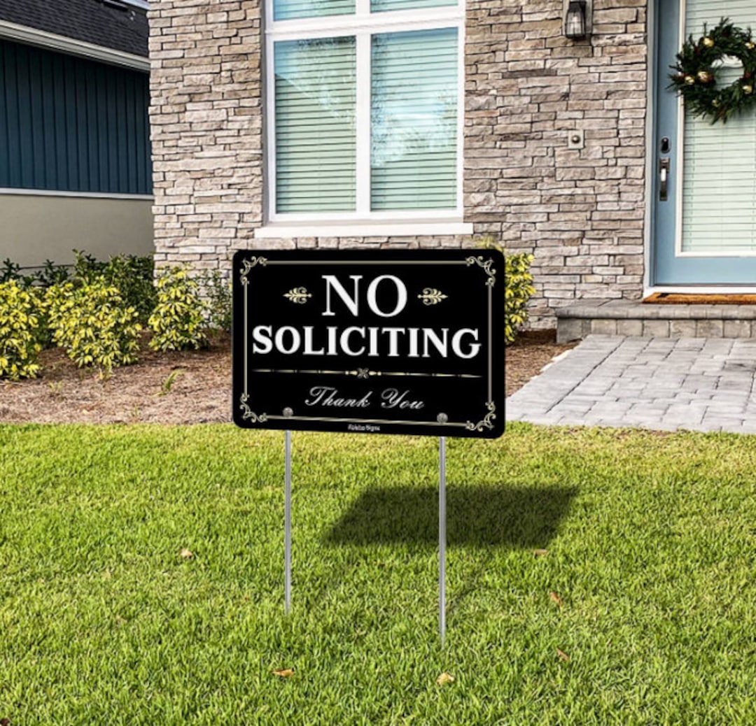 No Soliciting Sign for House Yard With Metal Stakes,heavy Duty Aluminum ...