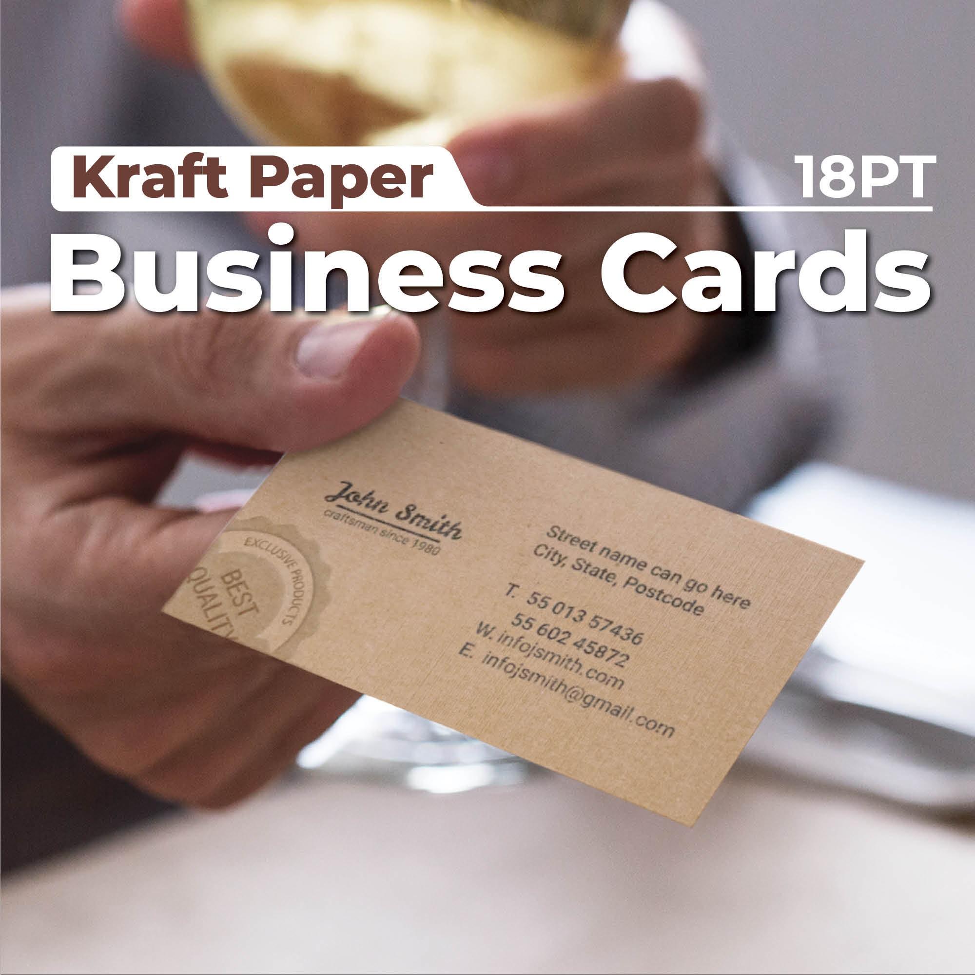 Kraft Paperbusiness Card Printing, Premium Business Card Single or ...