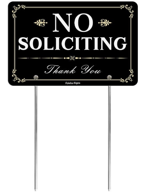 No Soliciting Sign for House Yard With Metal Stakes,heavy Duty Aluminum ...