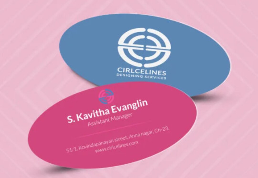 Oval Shape Business Card Printing , Full Colour, 2 Sided, QTY 100-10000 ...