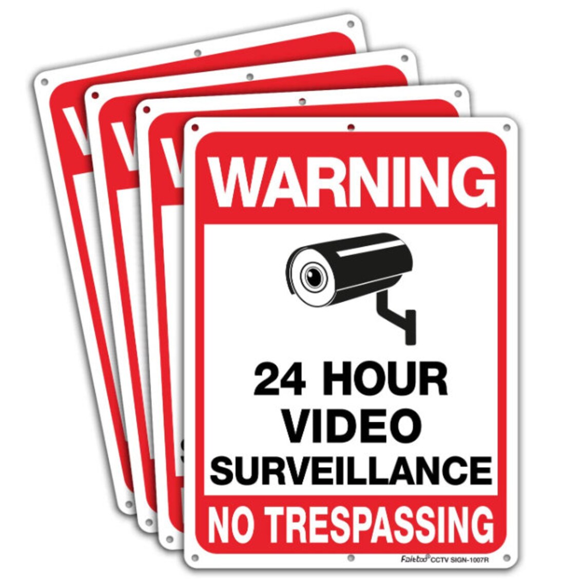 Pack Video Surveillance Sign, No Trespassing Metal Reflective Warning ...