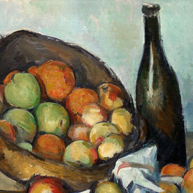 Cezanne Basket of Apples Print: Impressionism Still Life (digital ...