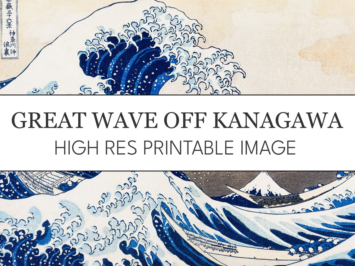 Great Wave off Kanagawa Hokusai Super High Res Digital Image Download ...
