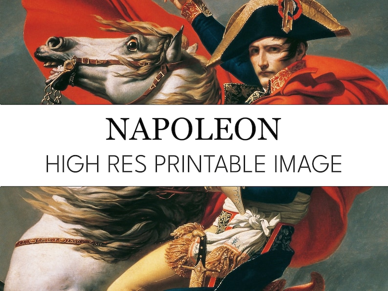 Napoleon Crossing the Alps Printable Digital Print // Jacques-louis ...