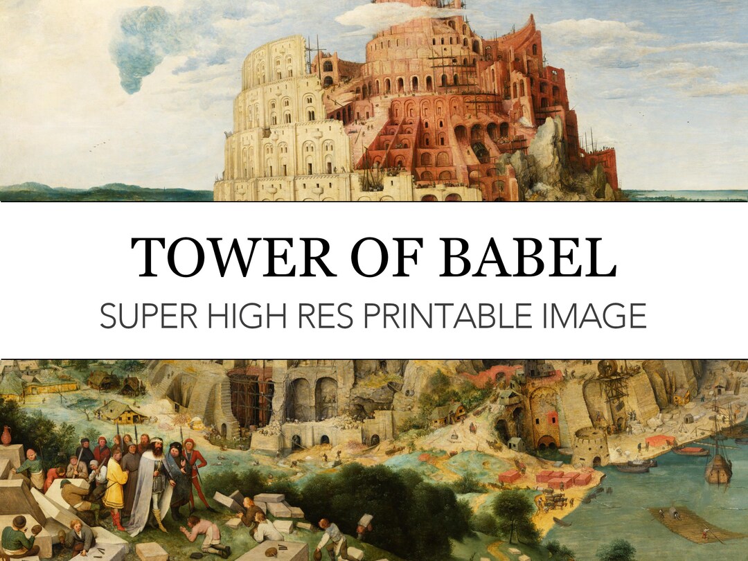 Tower of Babel Printable Digital Print // Pieter Bruegel Dutch Flemish ...