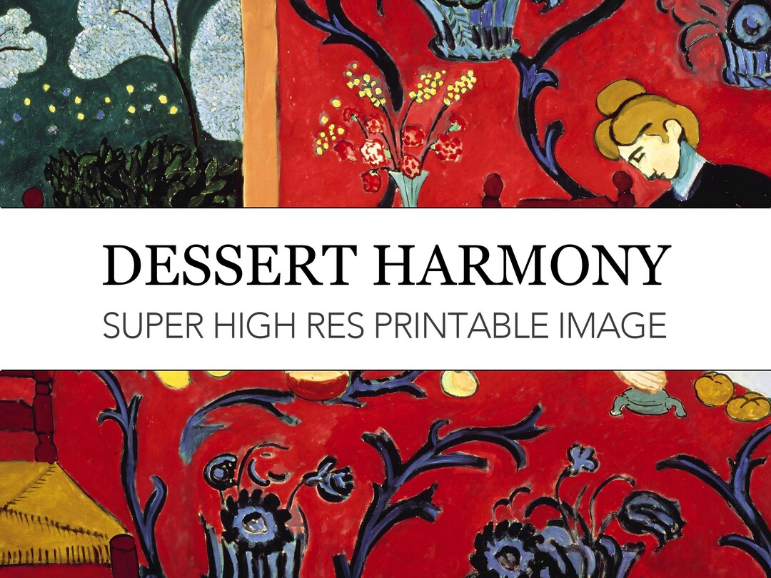 Dessert Harmony in Red Printable Digital Print // Henri Matisse Red ...