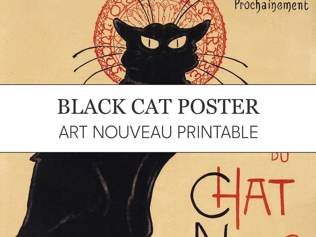 Le Chat Noir Printable Black Cat High Res Image // Le Chat - Etsy