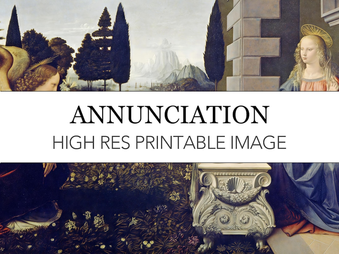 Annunciation Leonardo Da Vinci Digital Print // Printable Annunciation ...