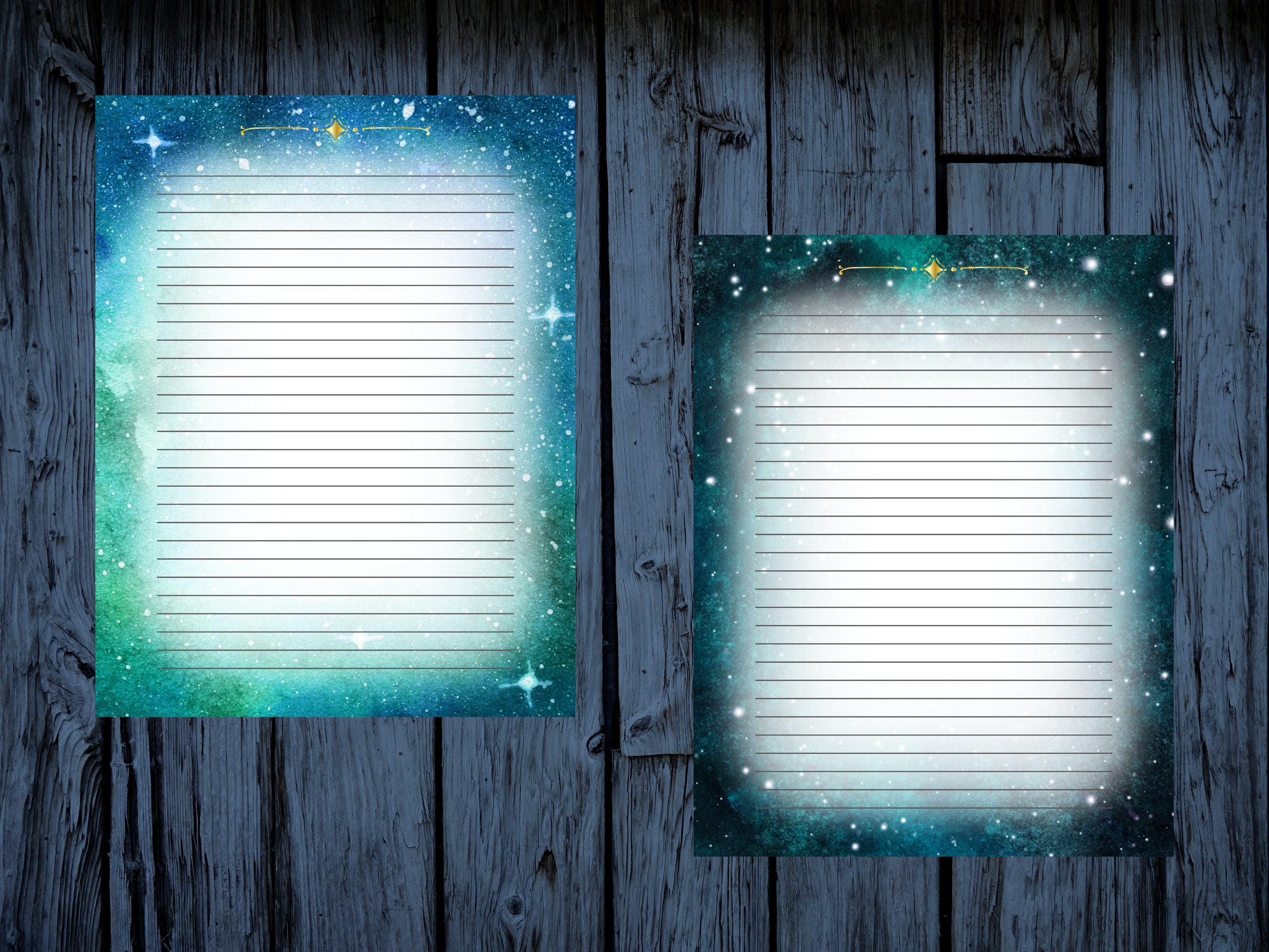 10 Printable Galaxy Writing Paper | Digital Download | Lined and ...