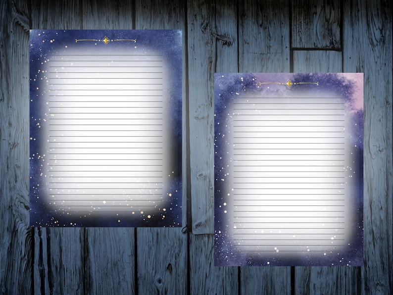 10 Printable Galaxy Writing Paper | Digital Download | Lined and ...