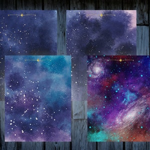 10 Printable Galaxy Writing Paper | Digital Download | Lined and ...