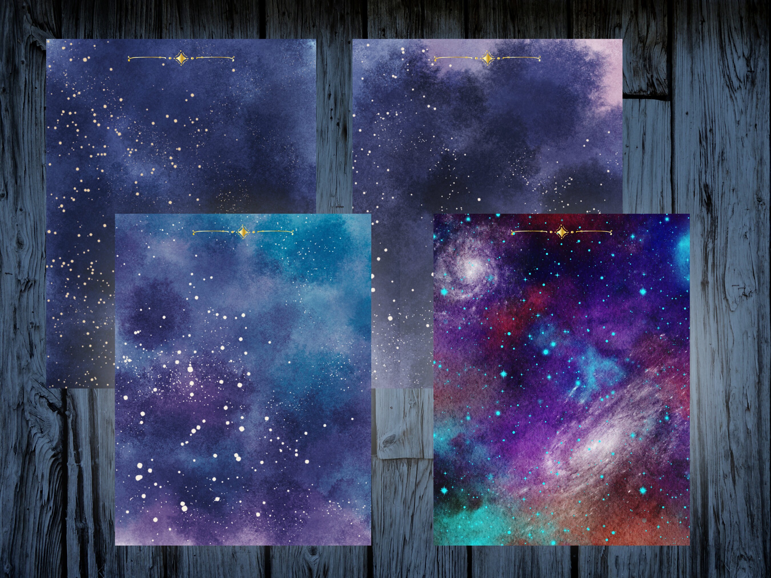 10 Printable Galaxy Writing Paper | Digital Download | Lined and ...