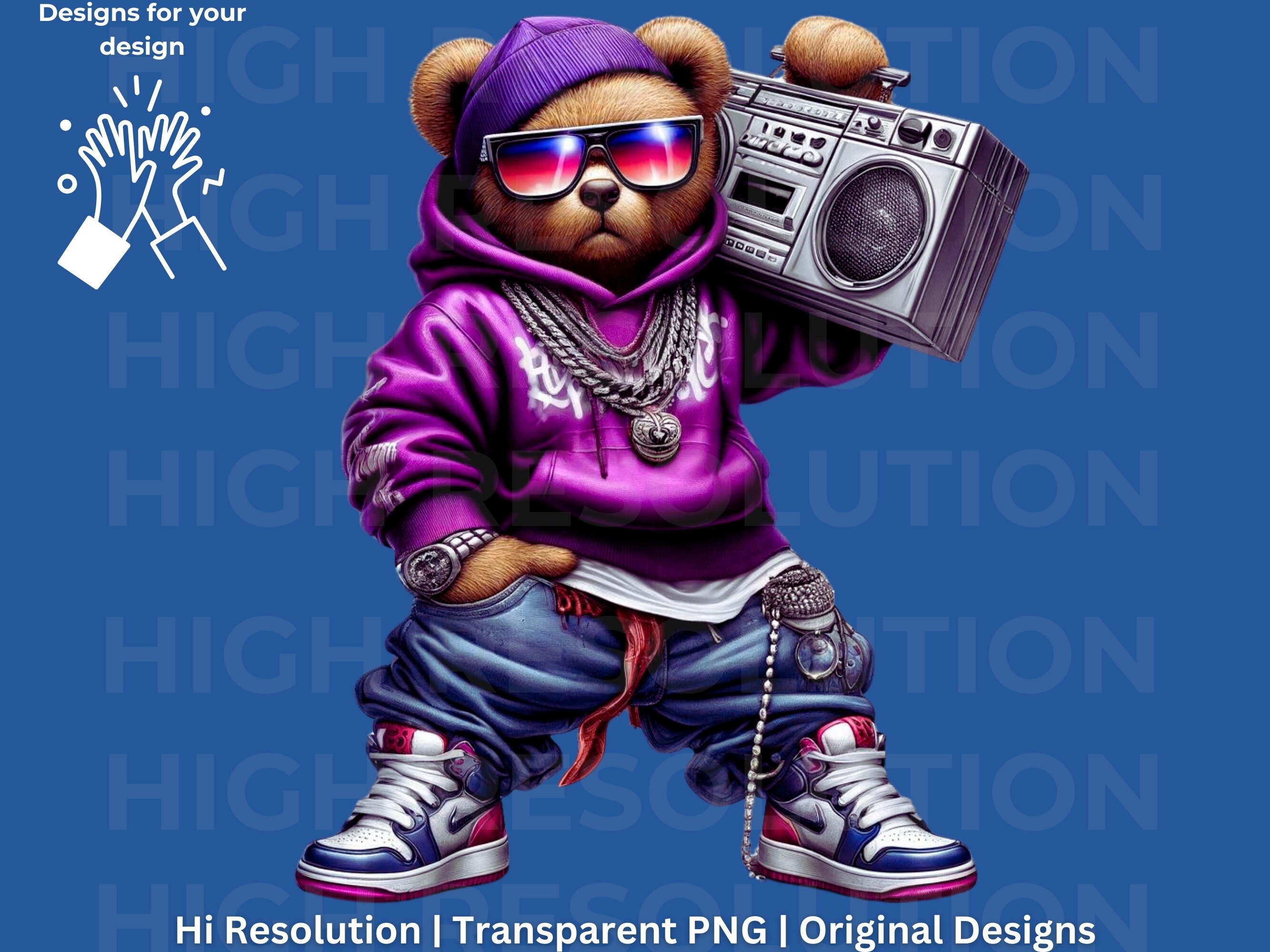 Boom Box Teddy PNG, Rapper Cartoon Bear, Graffiti Teddy Bear, Street ...
