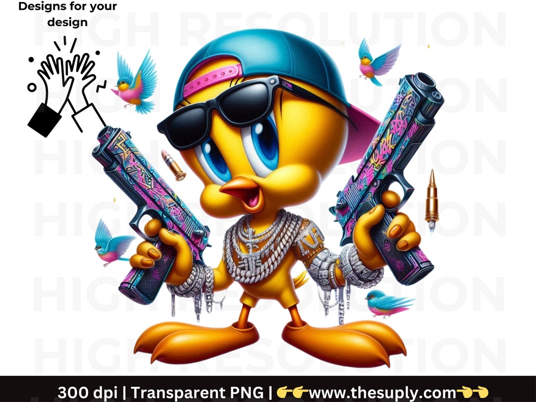Urban Gangster Bird PNG, Colorful Cartoon Clipart Design, Digital ...