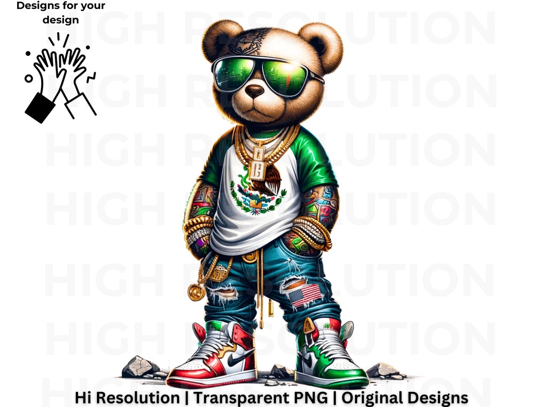 Oso mexicano genial png, descarga de oso de peluche DTF, clip art de ...
