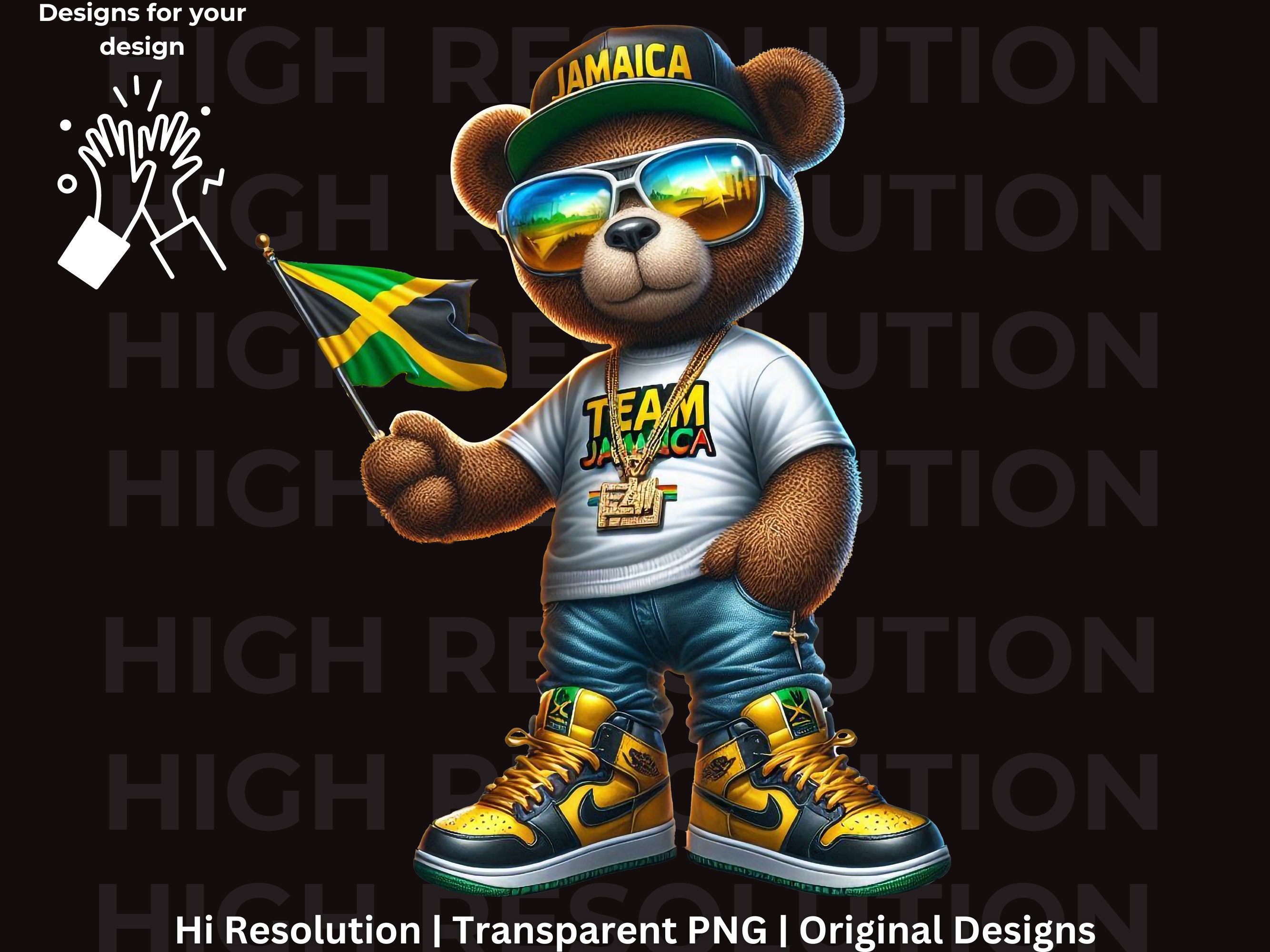 Jamaica Flag Teddie PNG, Jamaican Flag Bear, Digital Download, Jamaican ...