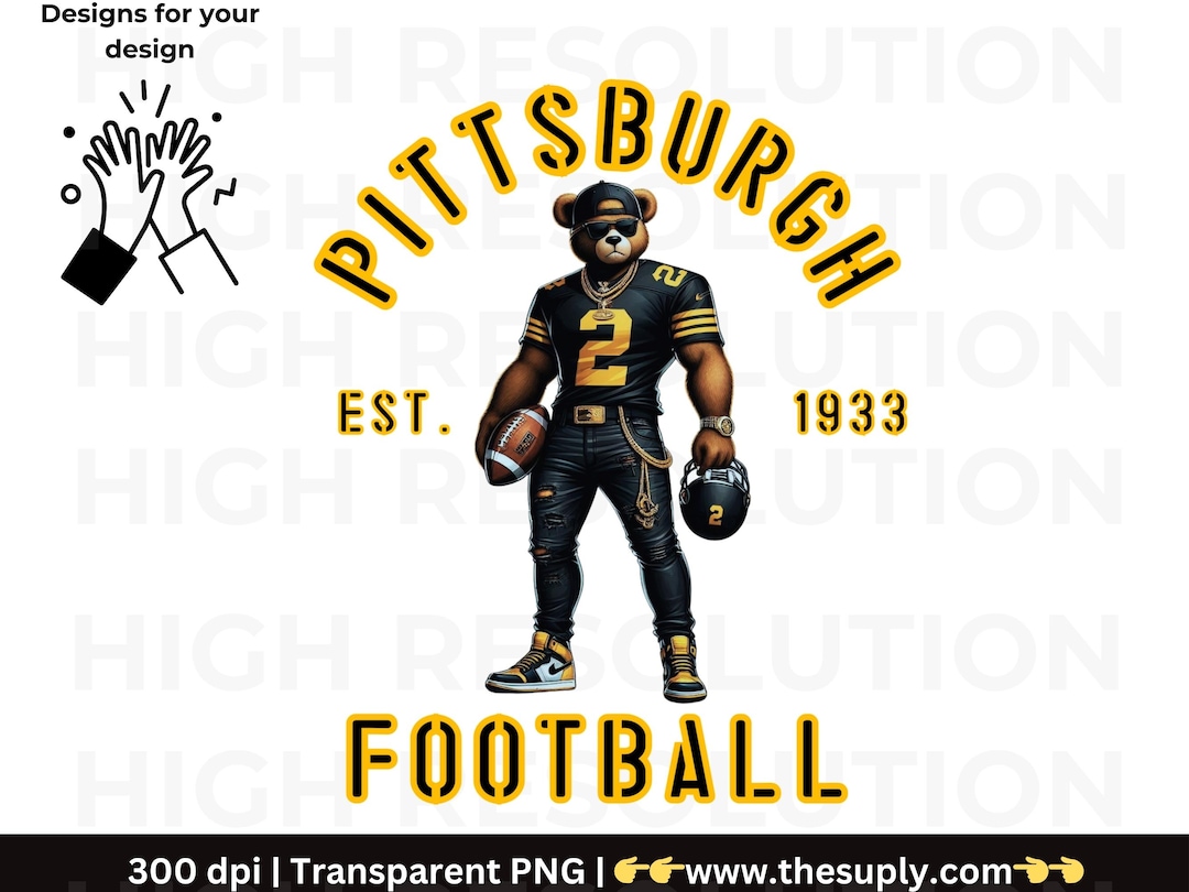 Pittsburgh Football Png, Pittsburgh Gameday Gear, Graffiti Bear ...