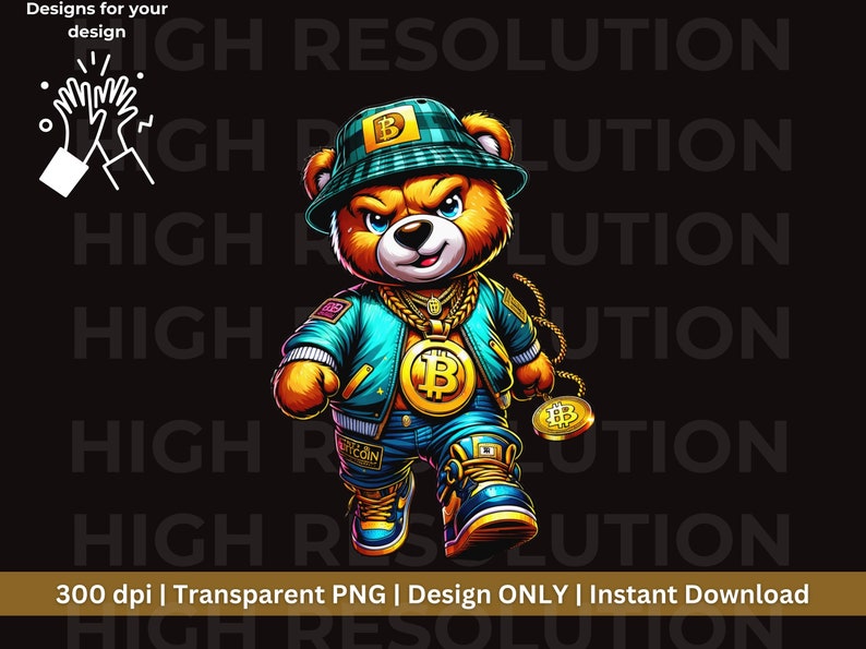 Bitcoin Bear Png Bitcoin Design Crypto Teddy, Cartoon Bear Bitcoin ...