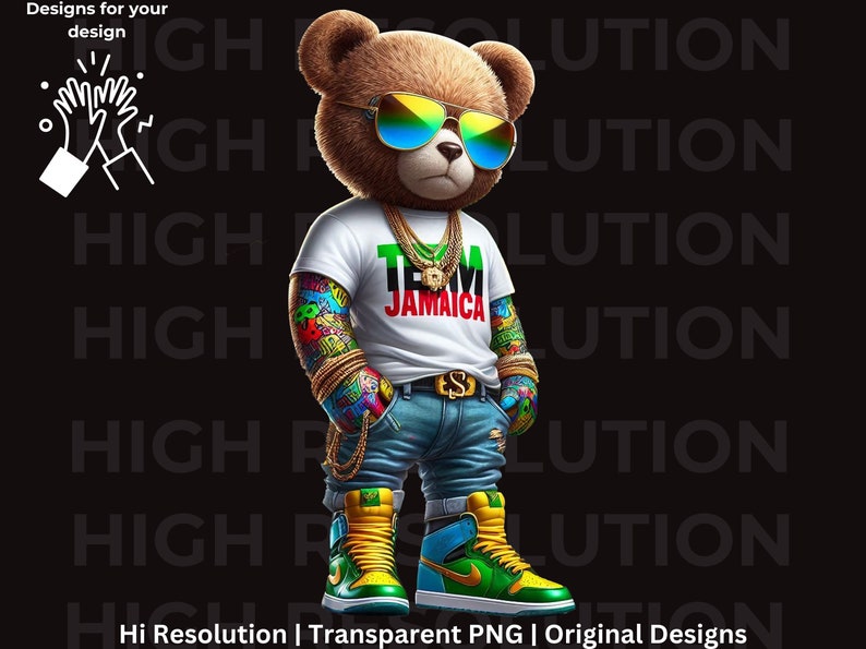 Team Jamaica Bear PNG, Jamaican Pride, Digital Download, Paris 2024 ...