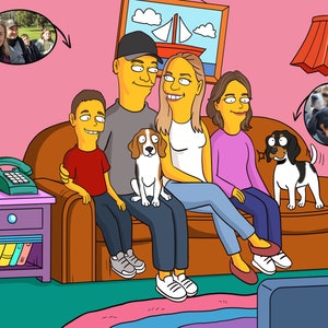 Simpson Family Portrait Simpson Couple Portrait Custom - Etsy