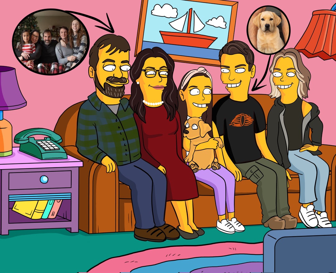 Simpson Family Portrait Simpson Couple Portrait Custom - Etsy