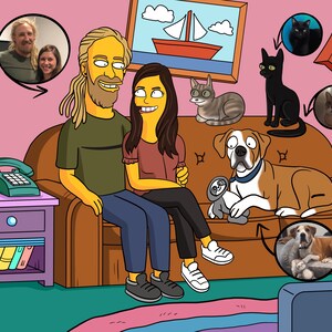 Simpson Family Portrait Simpson Couple Portrait Custom - Etsy
