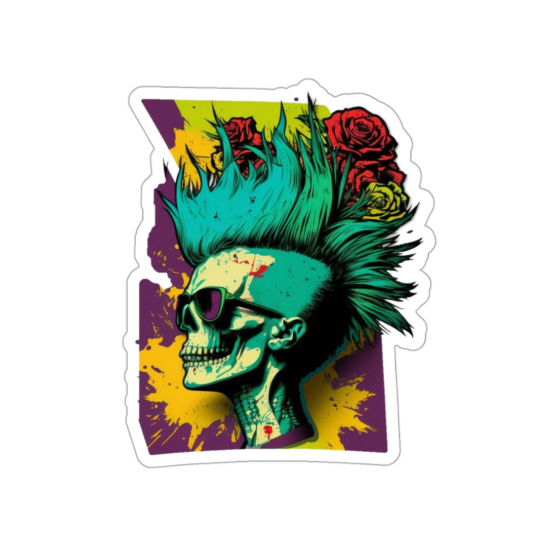Skull Face Punk Rock Man Die-cut Sticker - Etsy