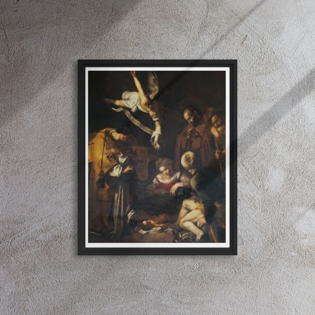 Nativity With St. Francis and St. Lawrence by Caravaggio, Antique ...