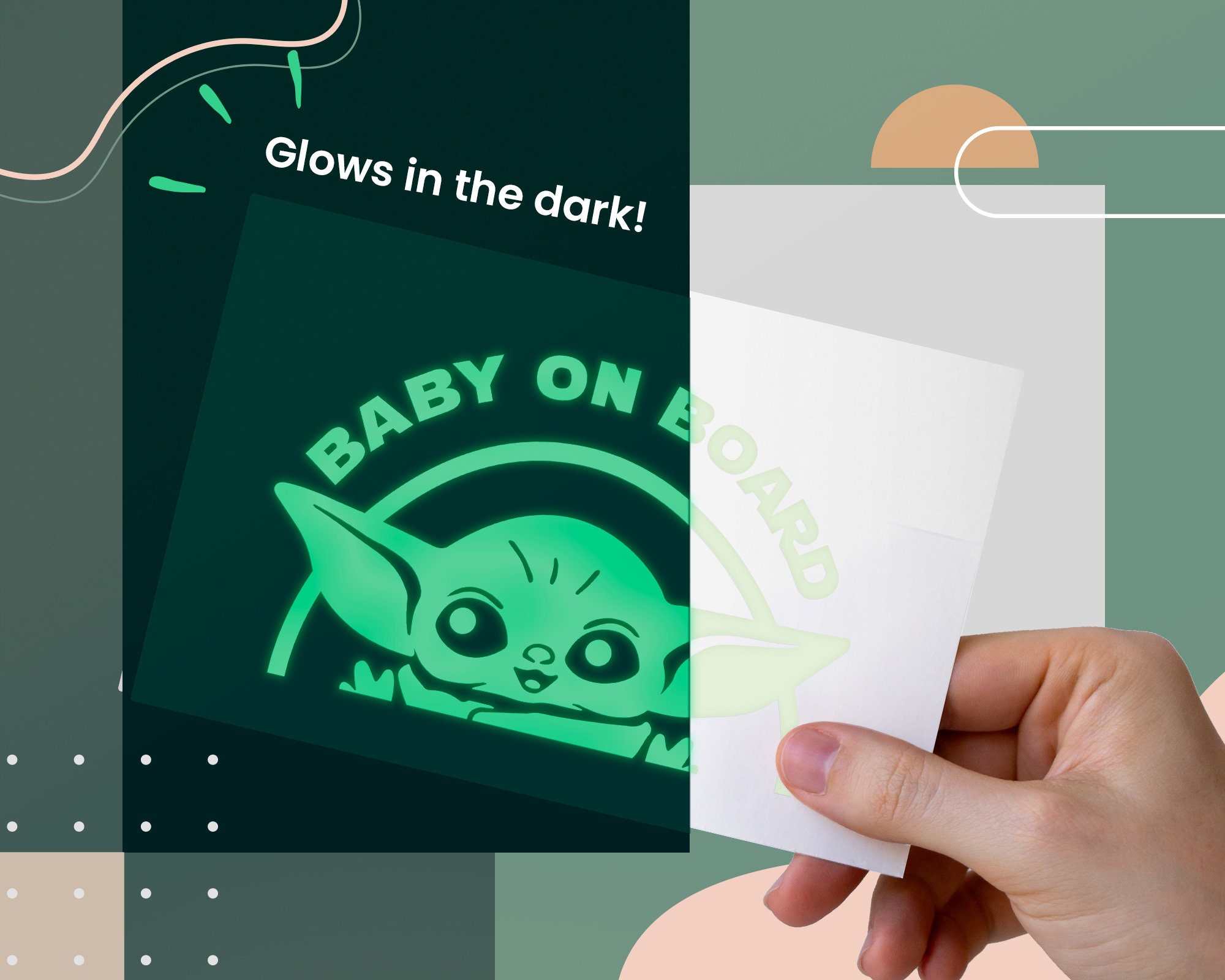 Baby Yoda Grogu Sticker Car Bumper Star Wars Sticker Gift for Baby on ...