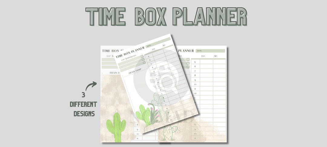 Time Box Planner (digital Planner) - Cactus Design Daily Planner - Etsy