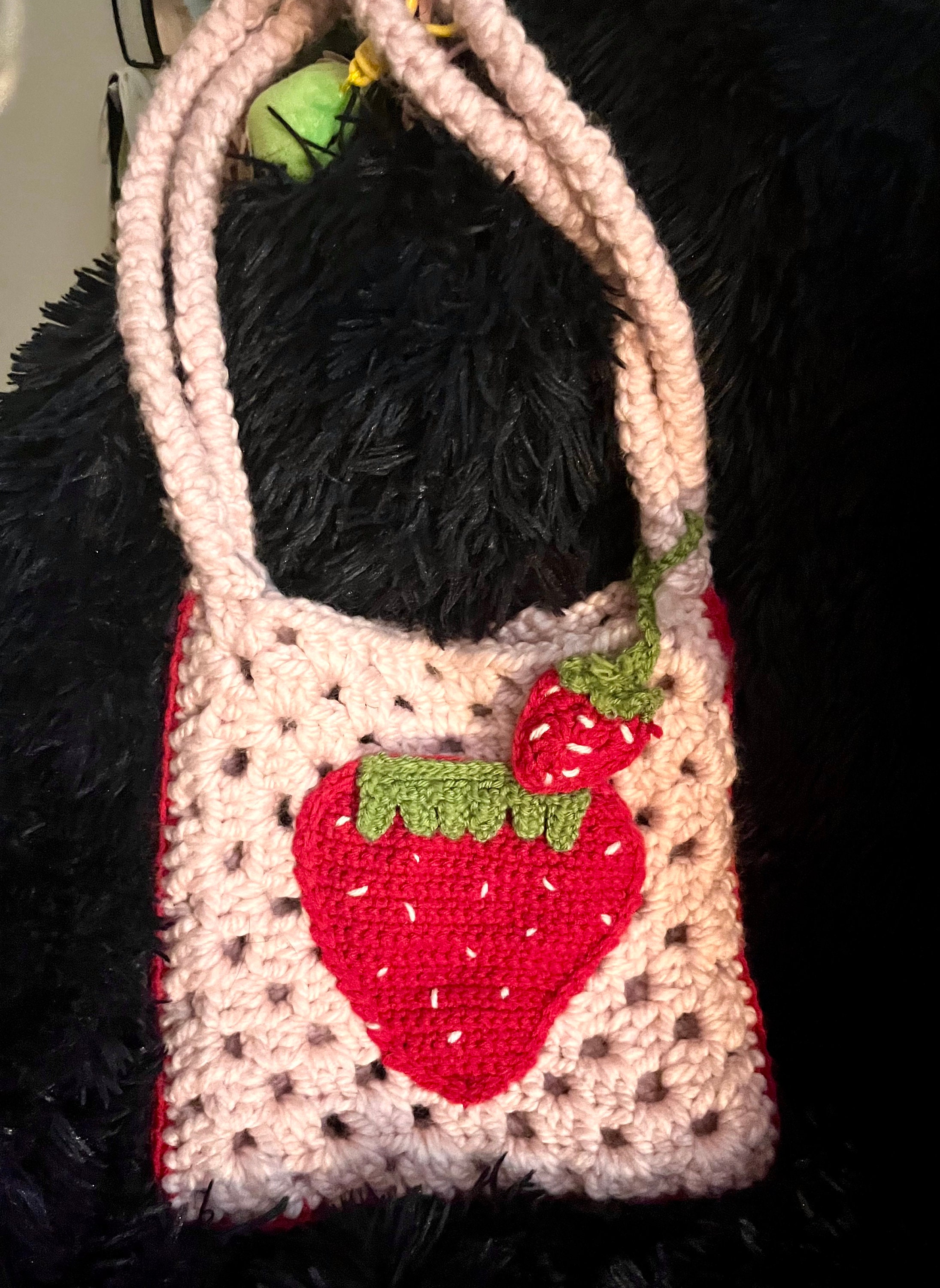 Strawberry Crochet Bag - Etsy