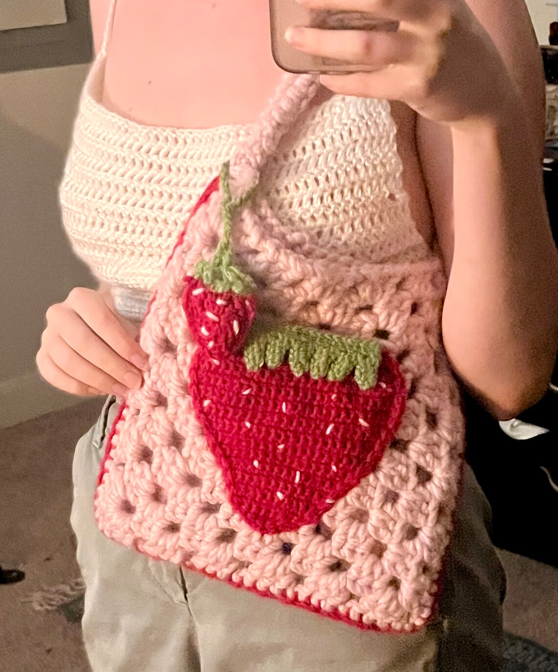 Strawberry Crochet Bag - Etsy