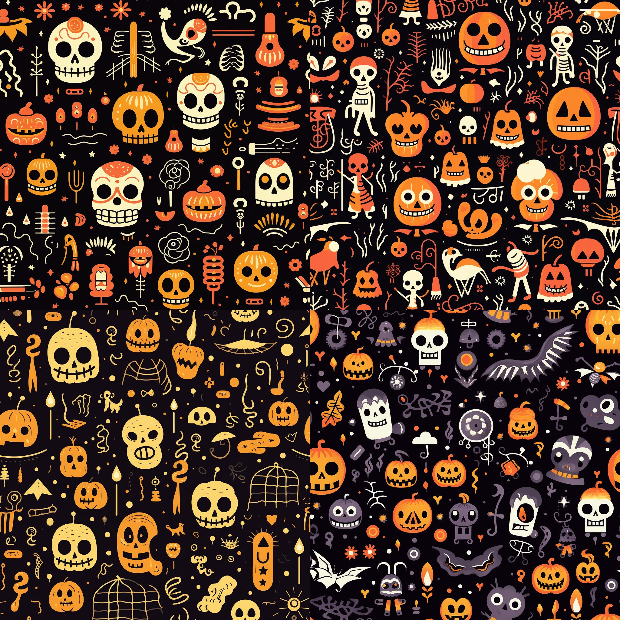 16 Seamless HALLOWEEN Themed Patterns Ultimate Bundle - Etsy