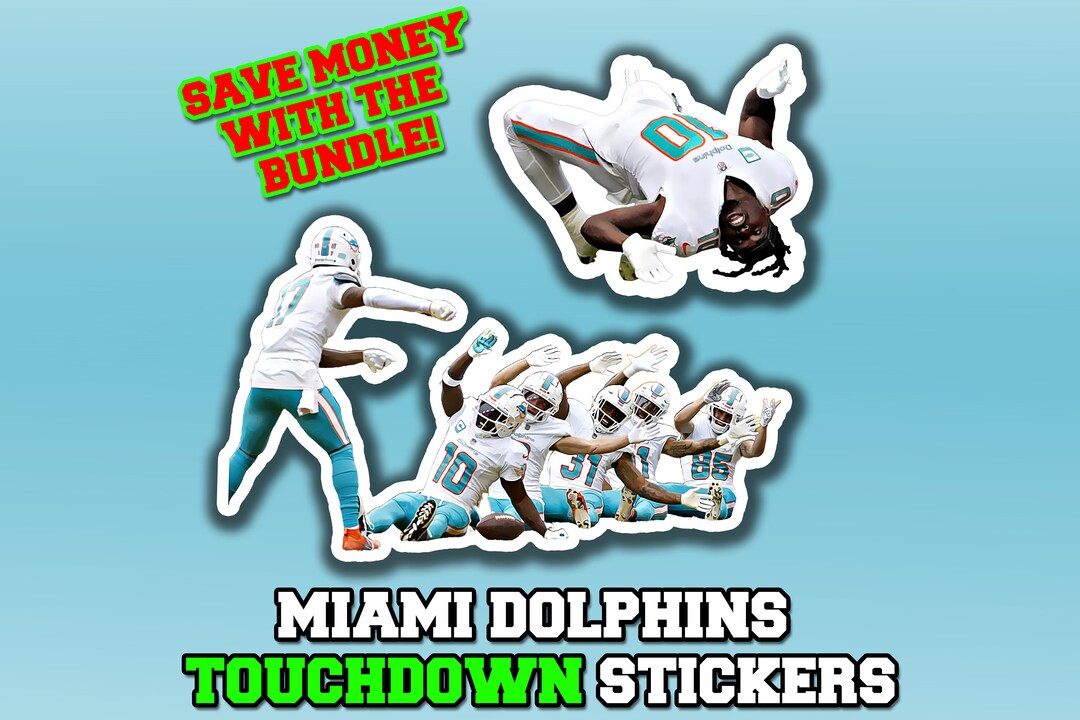 NFL Miami Dolphins Sticker Bundle Waterproof Dolphins Vinyl Sticker ...