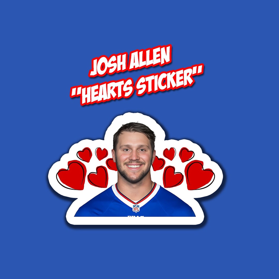 NFL Josh Allen Hearts Sticker Buffalo Bills Waterproof Vinyl - Etsy