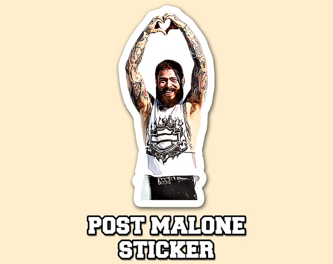 Post Malone Sticker, Post Malone Gifts Art, Post Malone Merch, Post ...